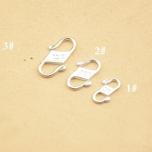 5pcs 925 Sterling Silver S Shape Clasp, Bright Sterling Silver Spring ...