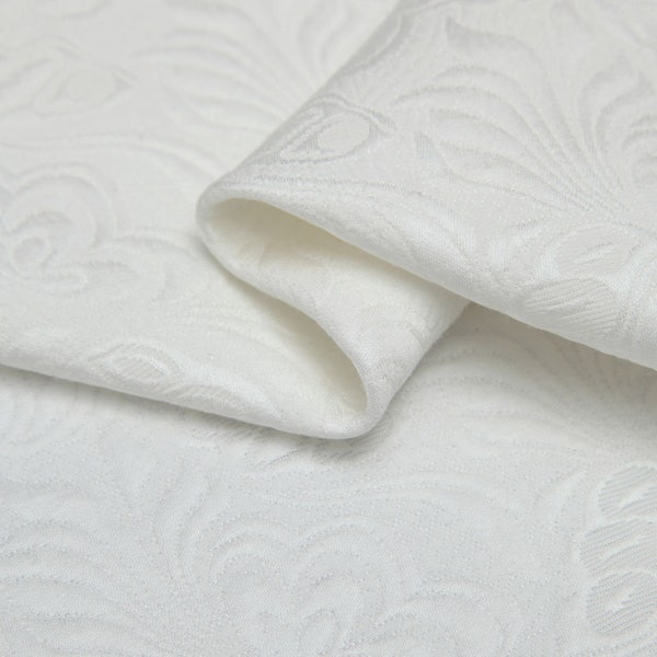 White Brocade - Etsy