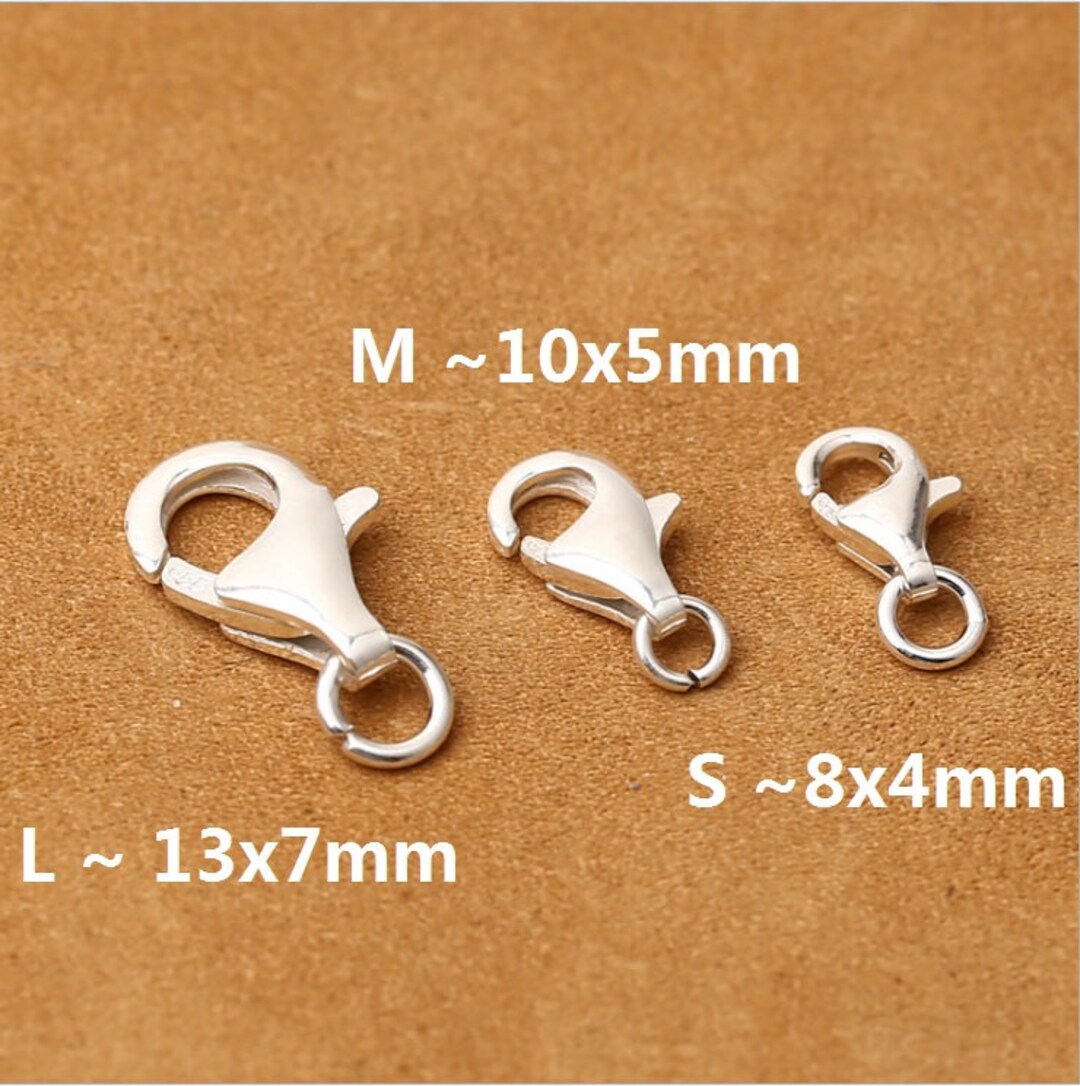 925 Sterling Silver Spring Fastener, Bright Sterling Silver Spring ...