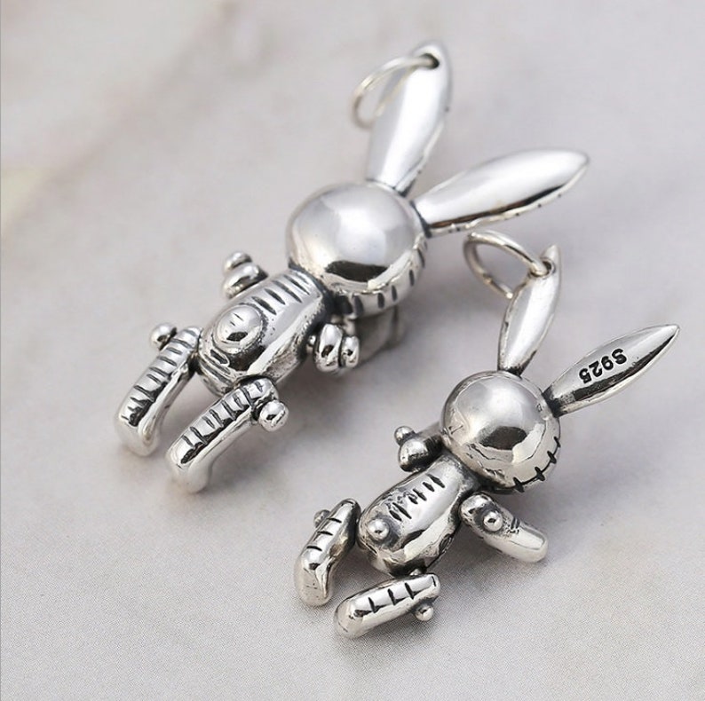 925 Sterling Silver Rabbit Pendants Silver Bunny Pendant Bunny - Etsy