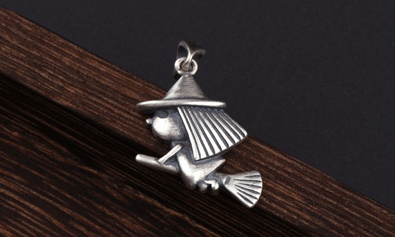 Sterling Silver Pendant The Little Witch Little Witches | Etsy