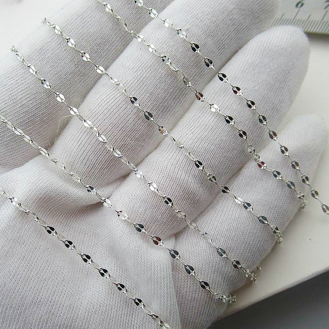 Sterling Silver Unfinished Chain Chip Chain Silver Disc Chain - Etsy