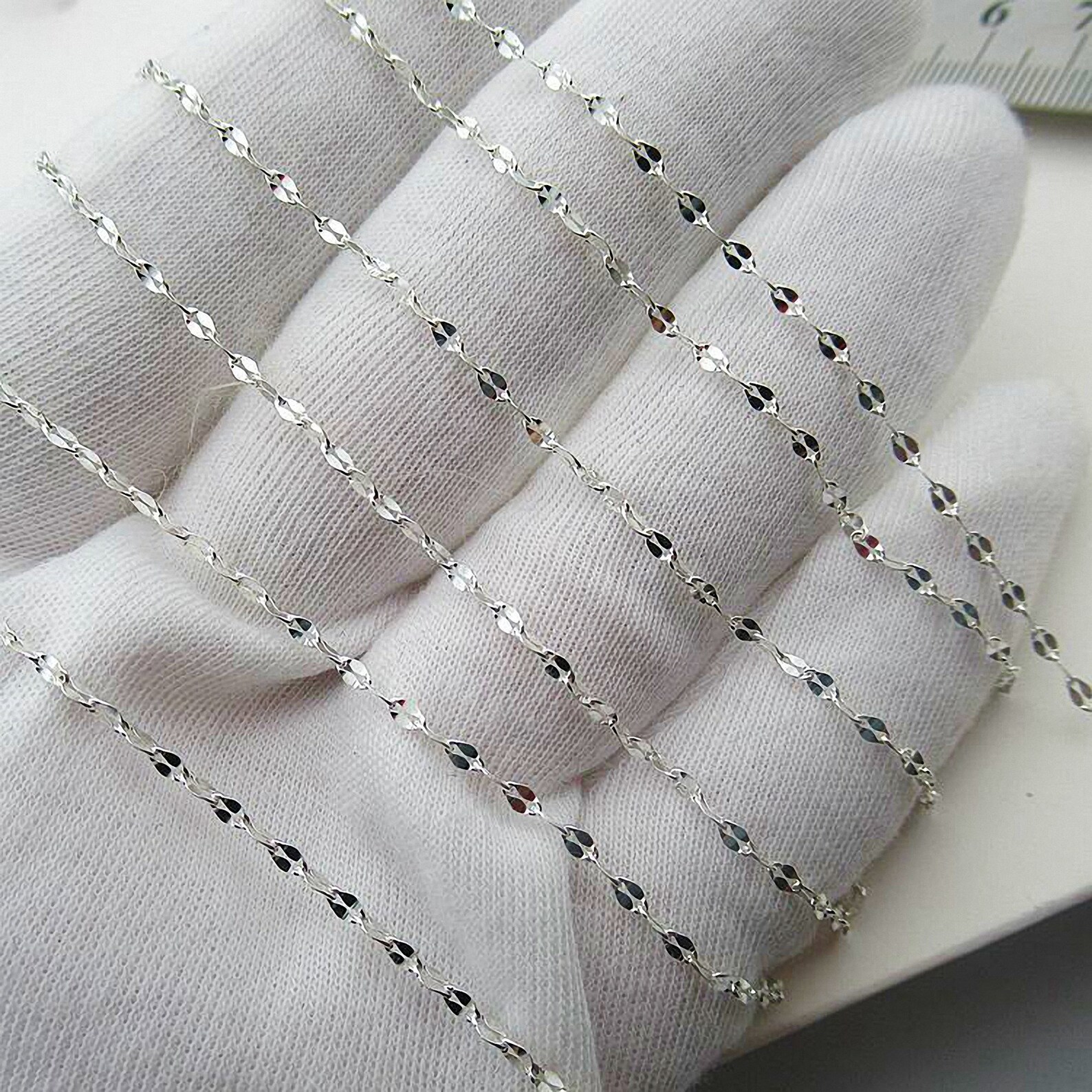 Sterling Silver Unfinished Chain Chip Chain Silver Disc Chain | Etsy