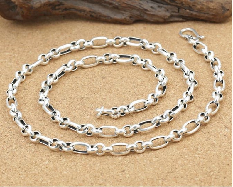 925 Sterling Silver Chain Rolo Silver Necklace 5/6mm Round - Etsy