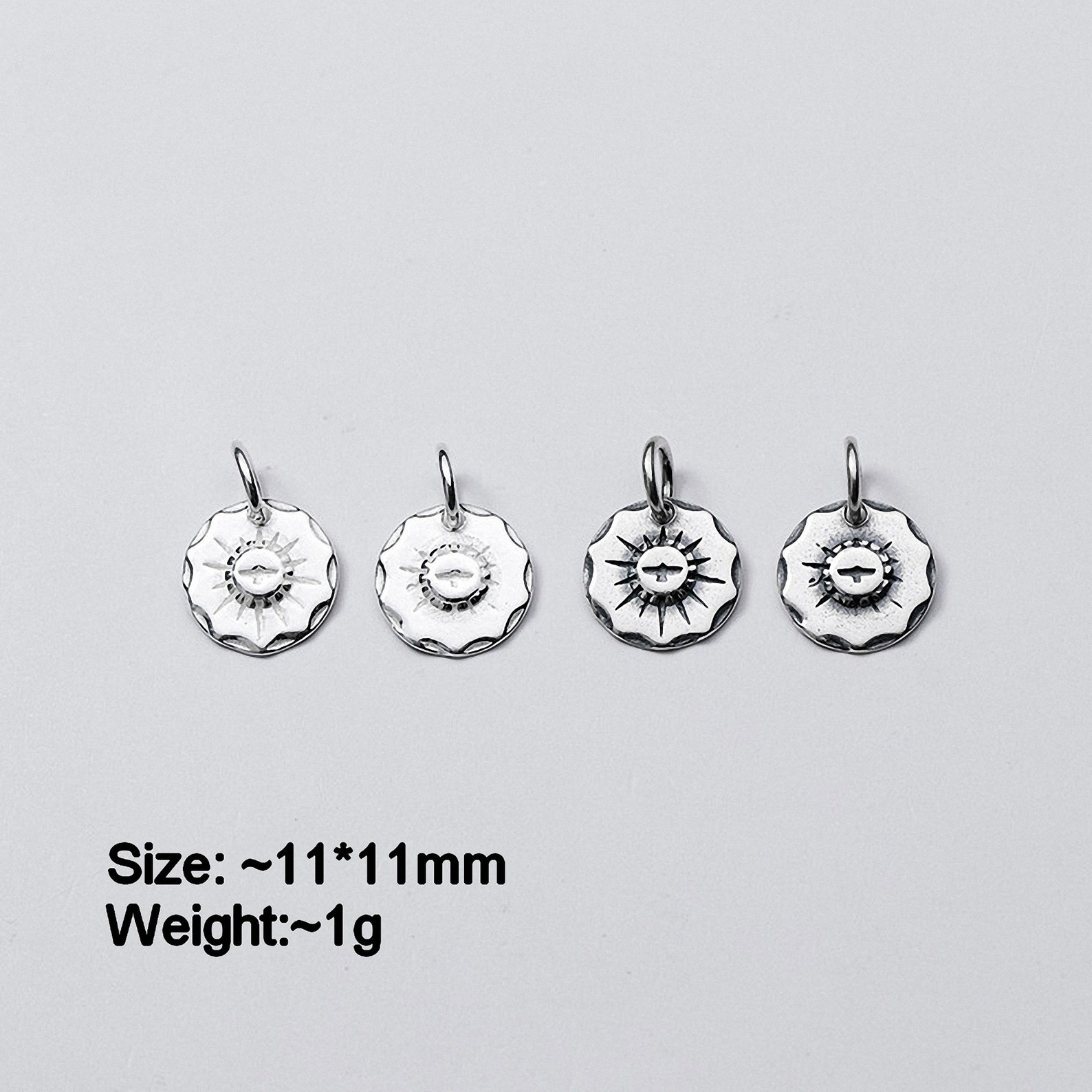 Sterling Silver Bird Charm 11mm Round Charm Mini Bird Logo Tag - Etsy