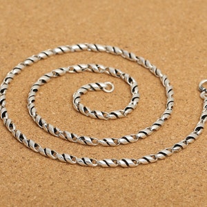 925 Sterling Silver Chain Twist Chain Silver Statement - Etsy