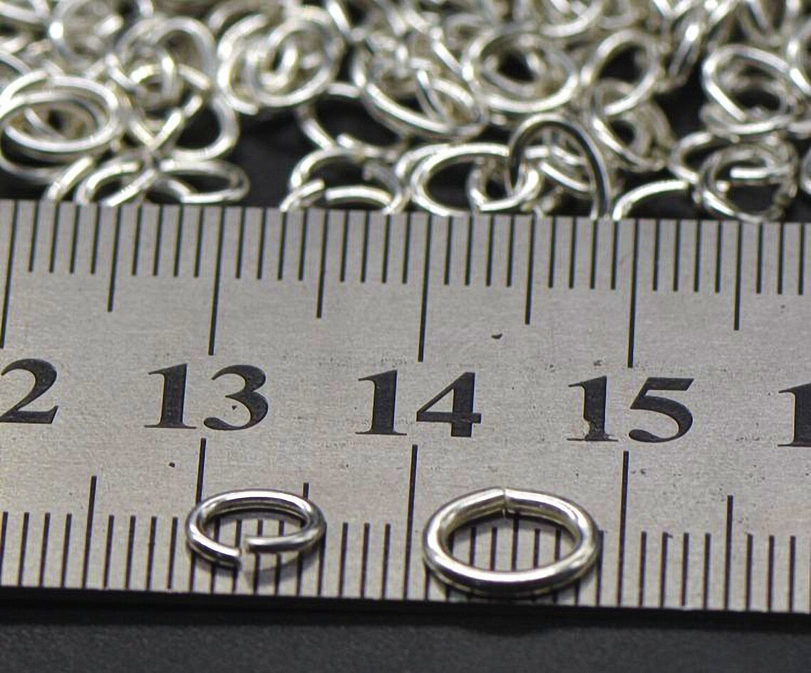 50pcs Sterling Silver Jump Ring Oval Open Egg Jump Ring | Etsy