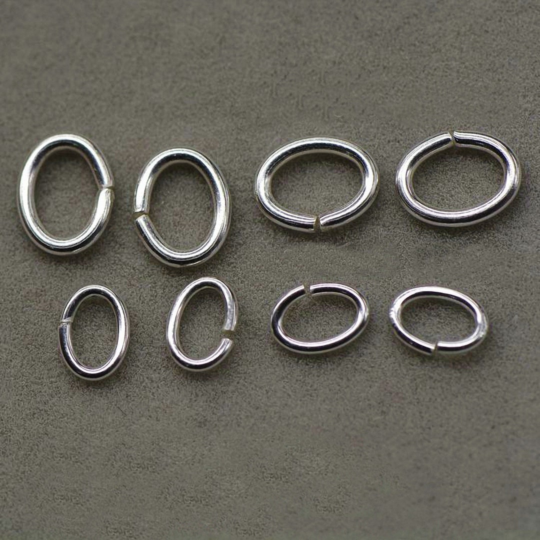 50pcs Sterling Silver Jump Ring Oval Open Egg Jump Ring, Ellipse Jump ...