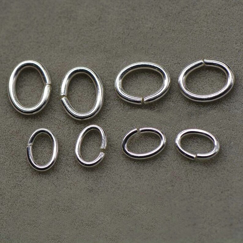 50pcs Sterling Silver Jump Ring Oval Open Egg Jump Ring | Etsy