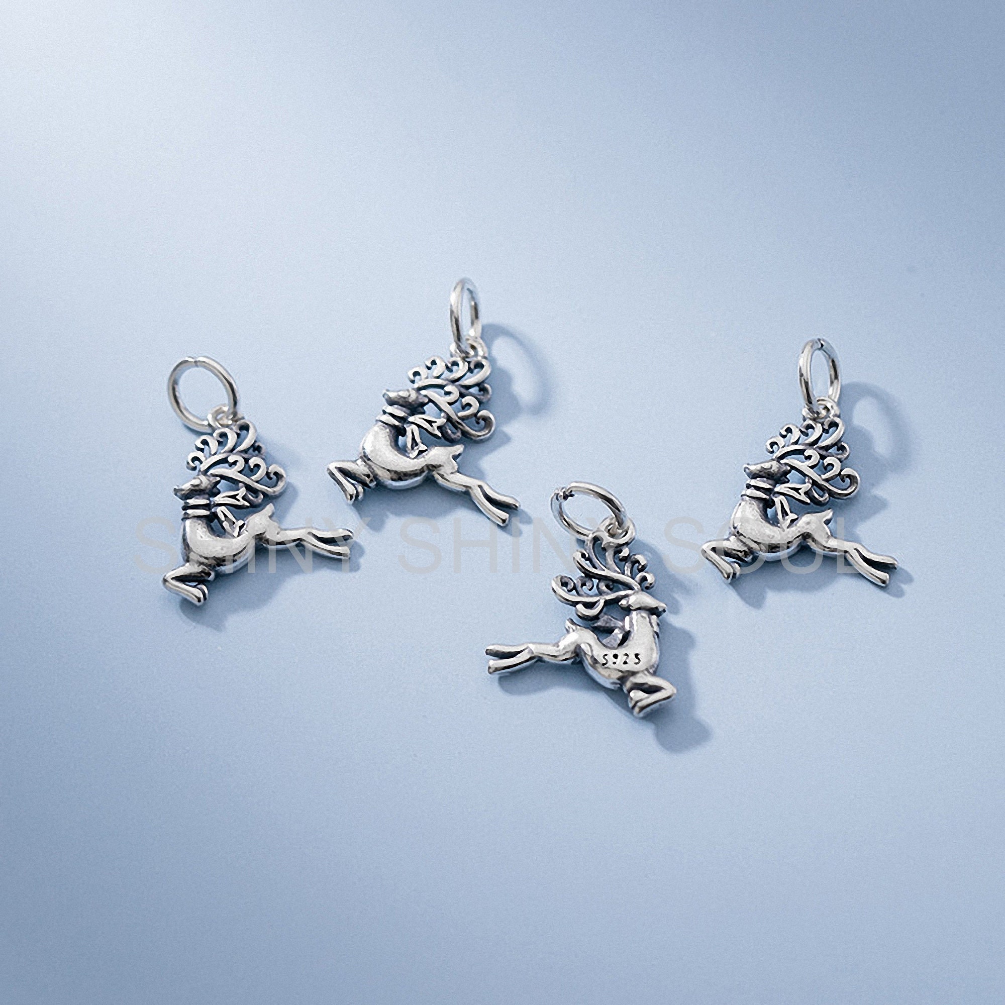 Sterling Silver Deer Charm DeerSS Charm Reindeer Charm Mini | Etsy