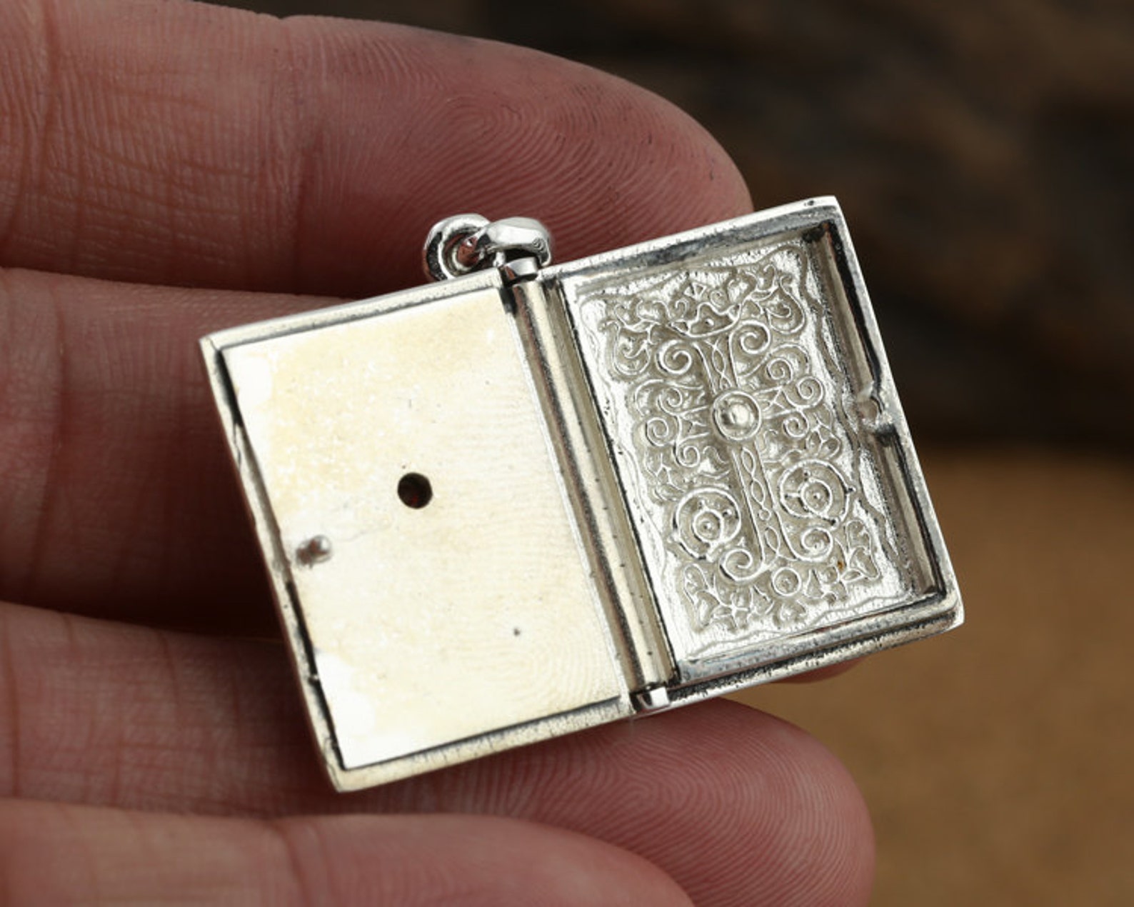 925 Sterling Silver Bible Pendant Silver Book Pendant Silver - Etsy