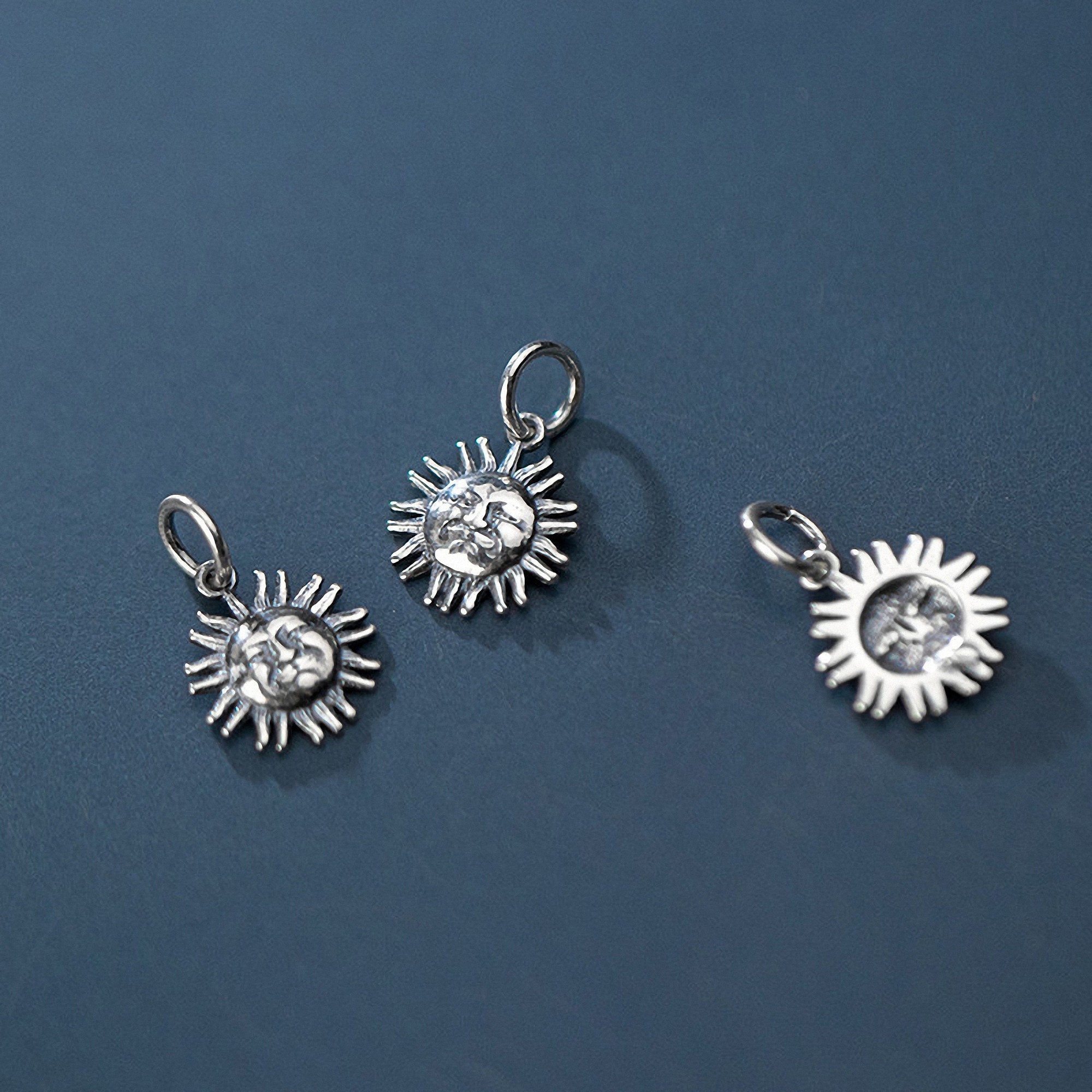 Sterling Silver Sunshine Charm Bali Charm Silver Sun Ethnic | Etsy