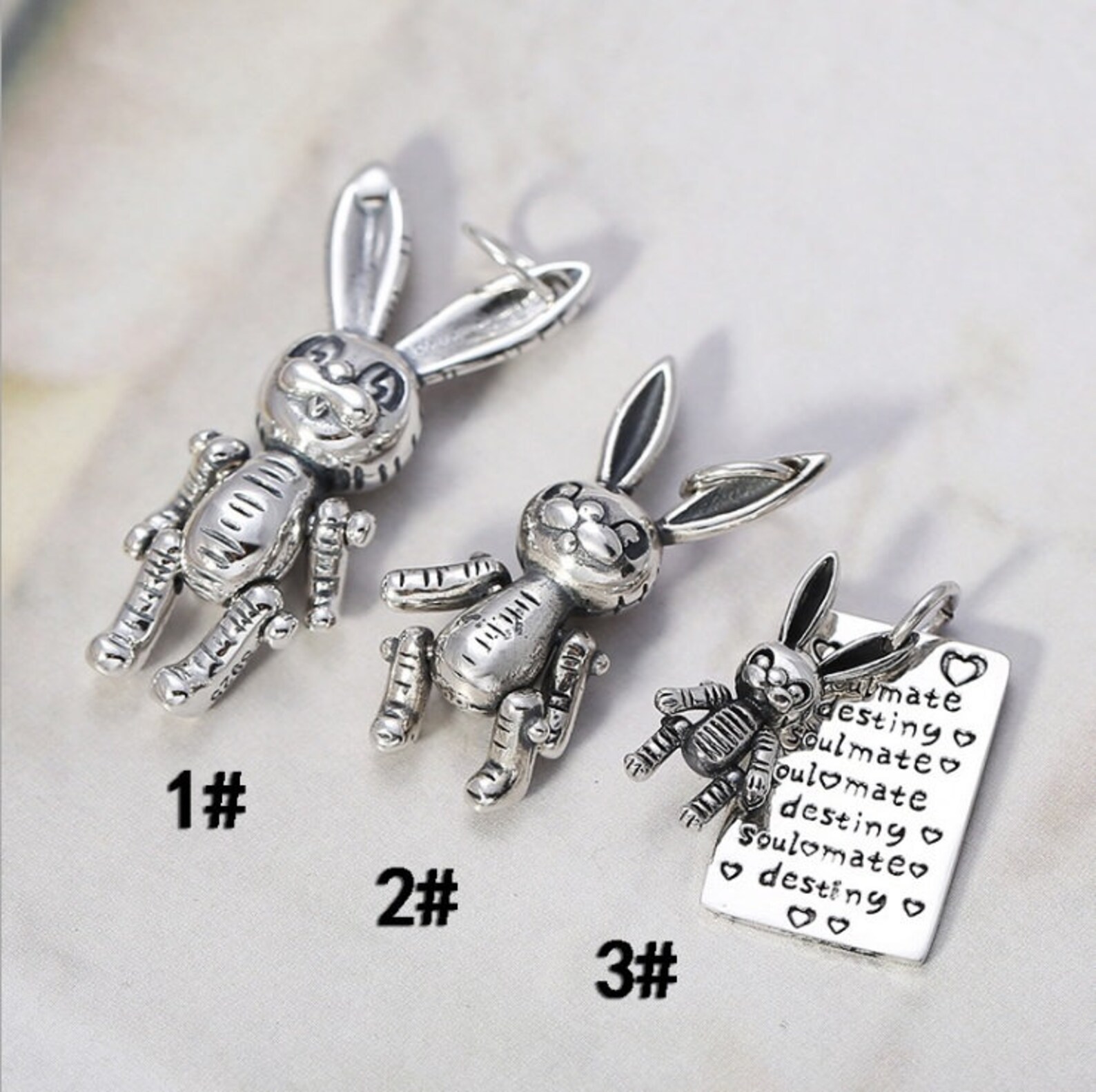 925 Sterling Silver Rabbit Pendants Silver Bunny Pendant Bunny - Etsy