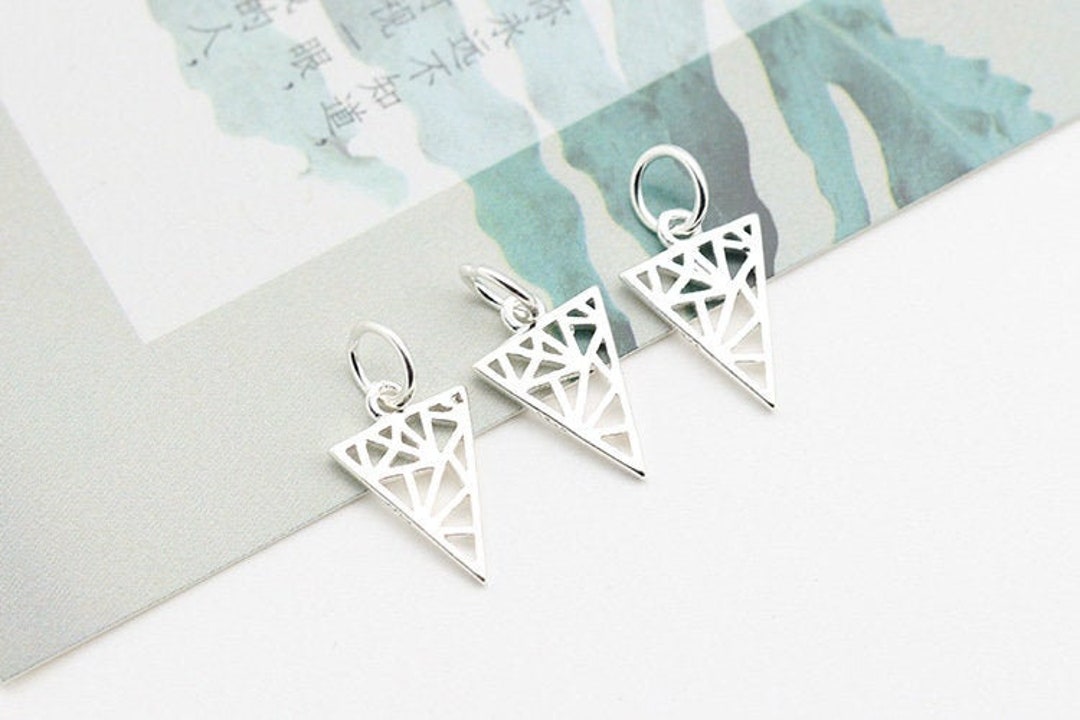 S925 Sterling Silver Triangle Charmdangler Charmbracelet - Etsy