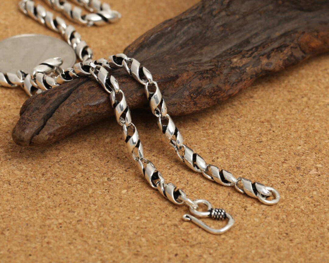 925 Sterling Silver Chain Twist Chain Silver Statement - Etsy