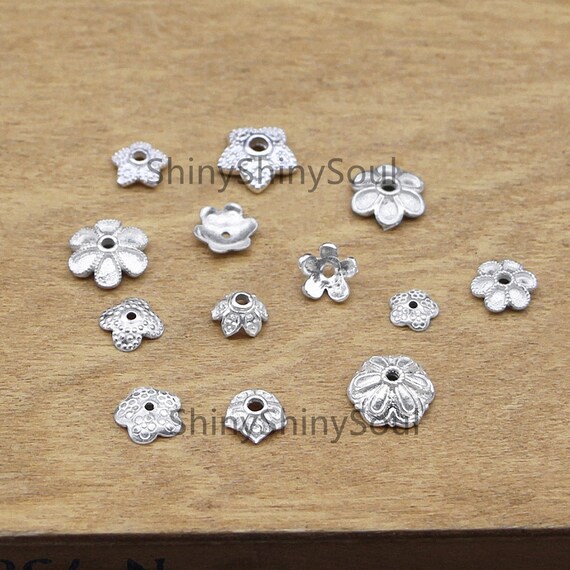 10pcs Sterling Silver Bead Cap Silver End Cap Gemstone Cap - Etsy