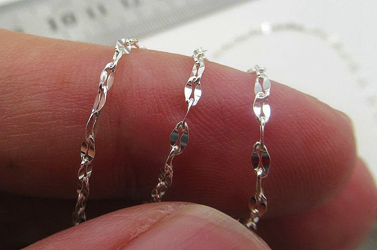 Sterling Silver Unfinished Chain Chip Chain Silver Disc Chain | Etsy