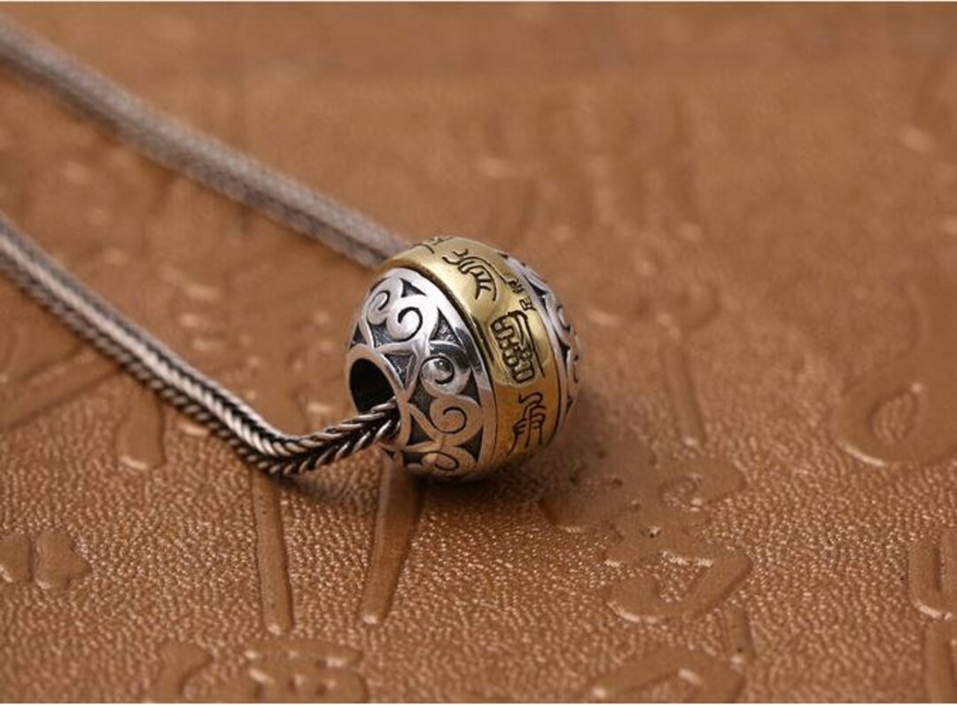 925 Silver Prayer Pendantss Lucky Mala Bead Charm Silver Mala Pendant ...