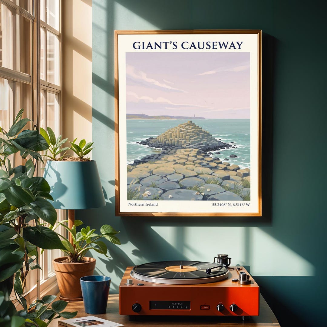 Giant's Causeway Art Print – Beach Stone Path, Mixed Colors, Poster - Etsy