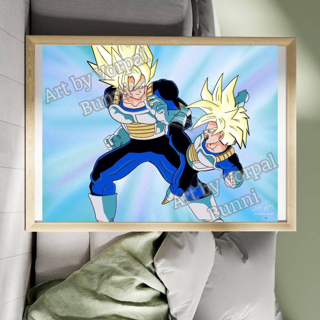 Dragonball Z Goku and Gohan Fan Art Digital Art Print the Cell Games - Etsy