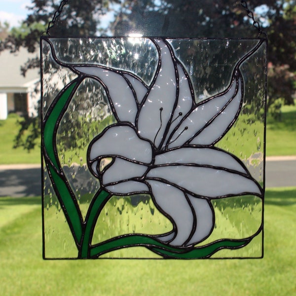 Stained Glass Lily - Etsy