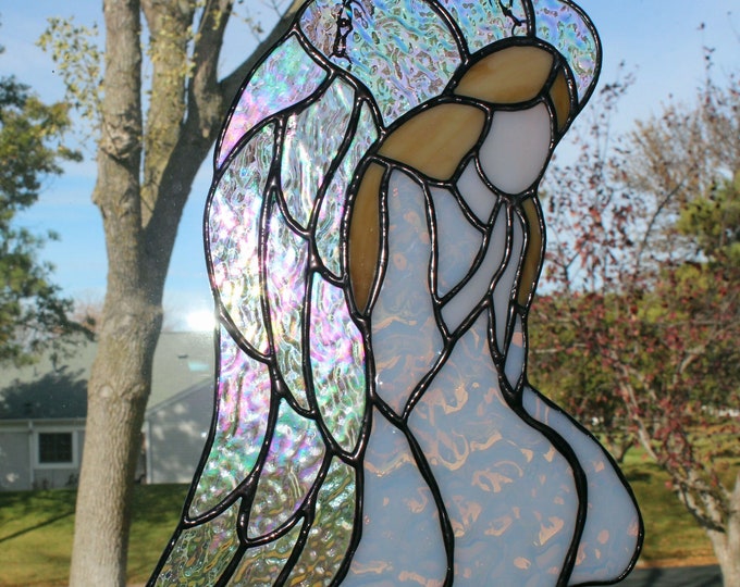 Stained Glass Angel - 11 In. Tall - Devotion - White - Etsy