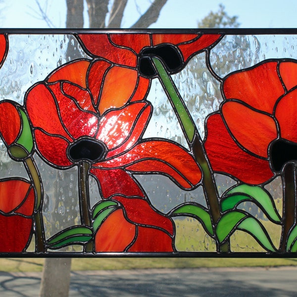 Stained Glass Poppy - Etsy