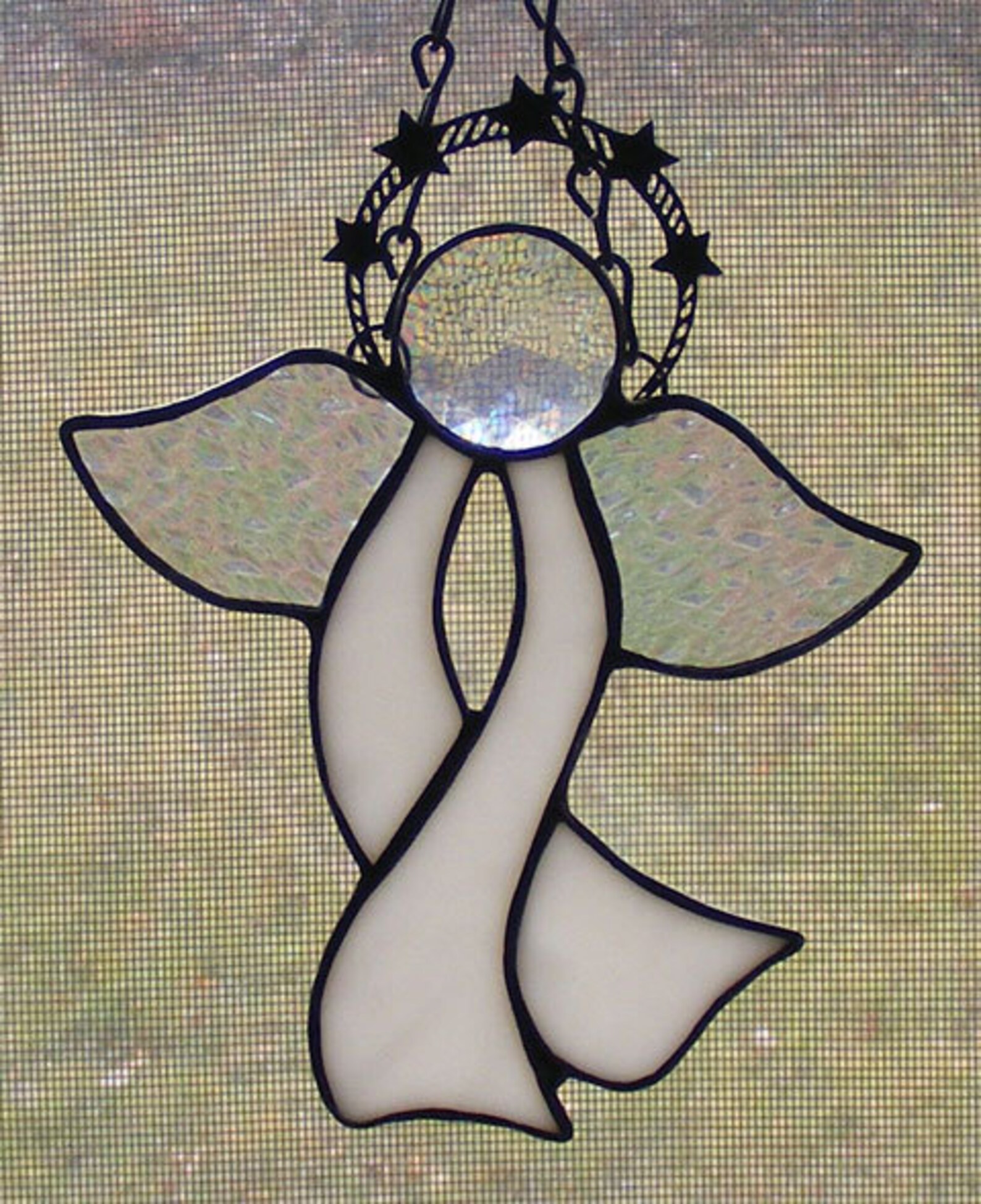 Stained Glass Ribbon Awareness Angel White - Etsy