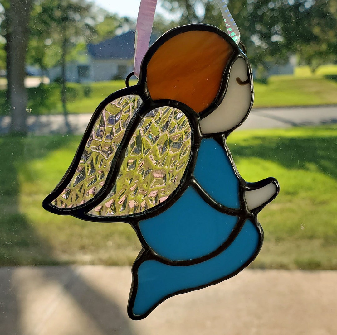 Stained Glass Angel - 3 In. Tall - Choose Blue, Pink, White or Yellow ...