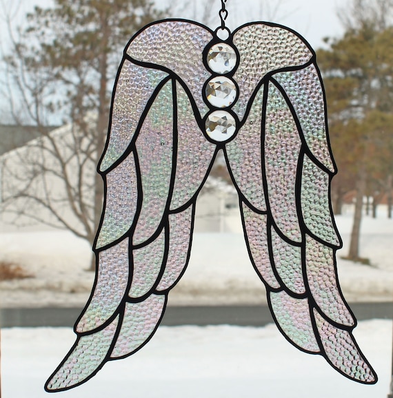 Stained Glass Angel Wings 11-1/2 Inches Tall | Etsy