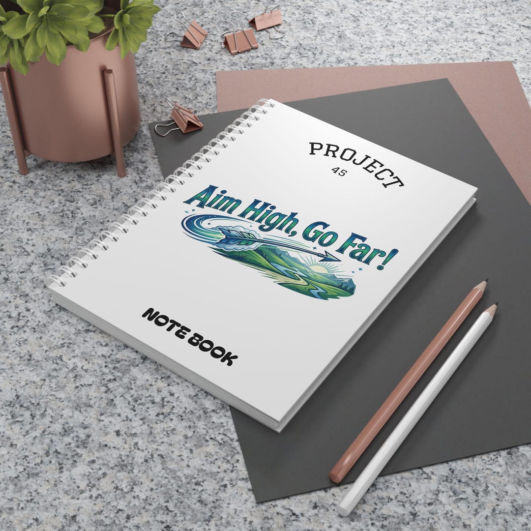 Aim High, Go Far! Inspirational Spiral Notebook. Motivational Journal ...