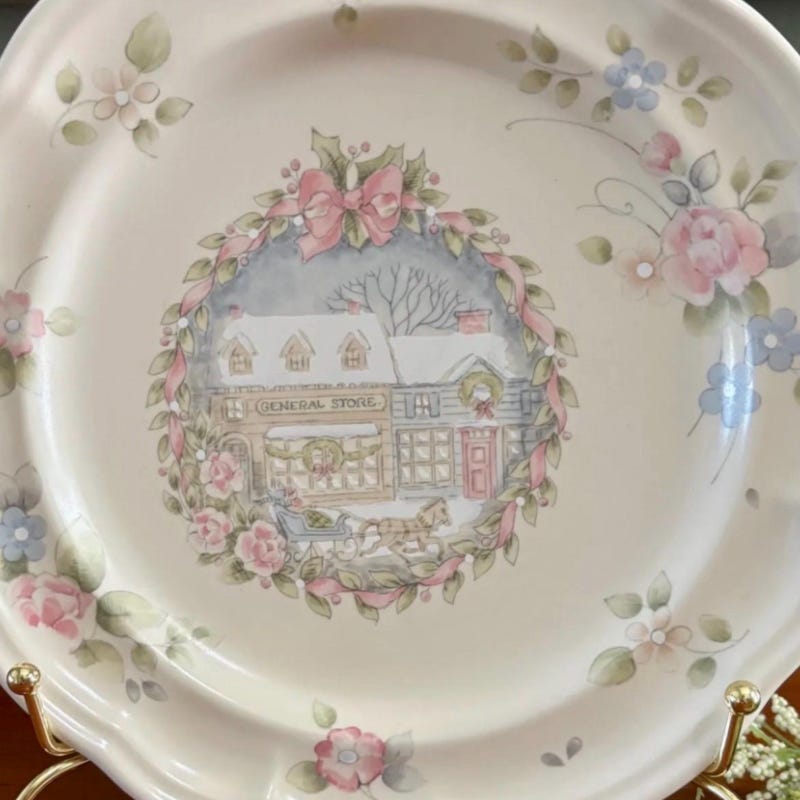 Tea Rose Luncheon Plates - Etsy