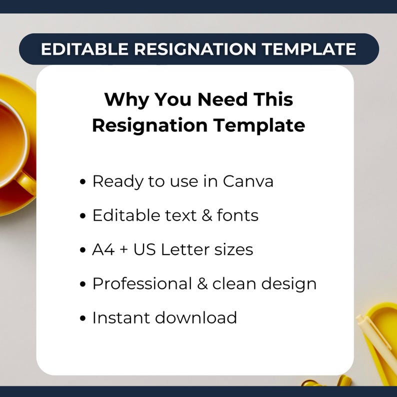 Editable Resignation Letter | Professional Job & Office Notice | Canva ...