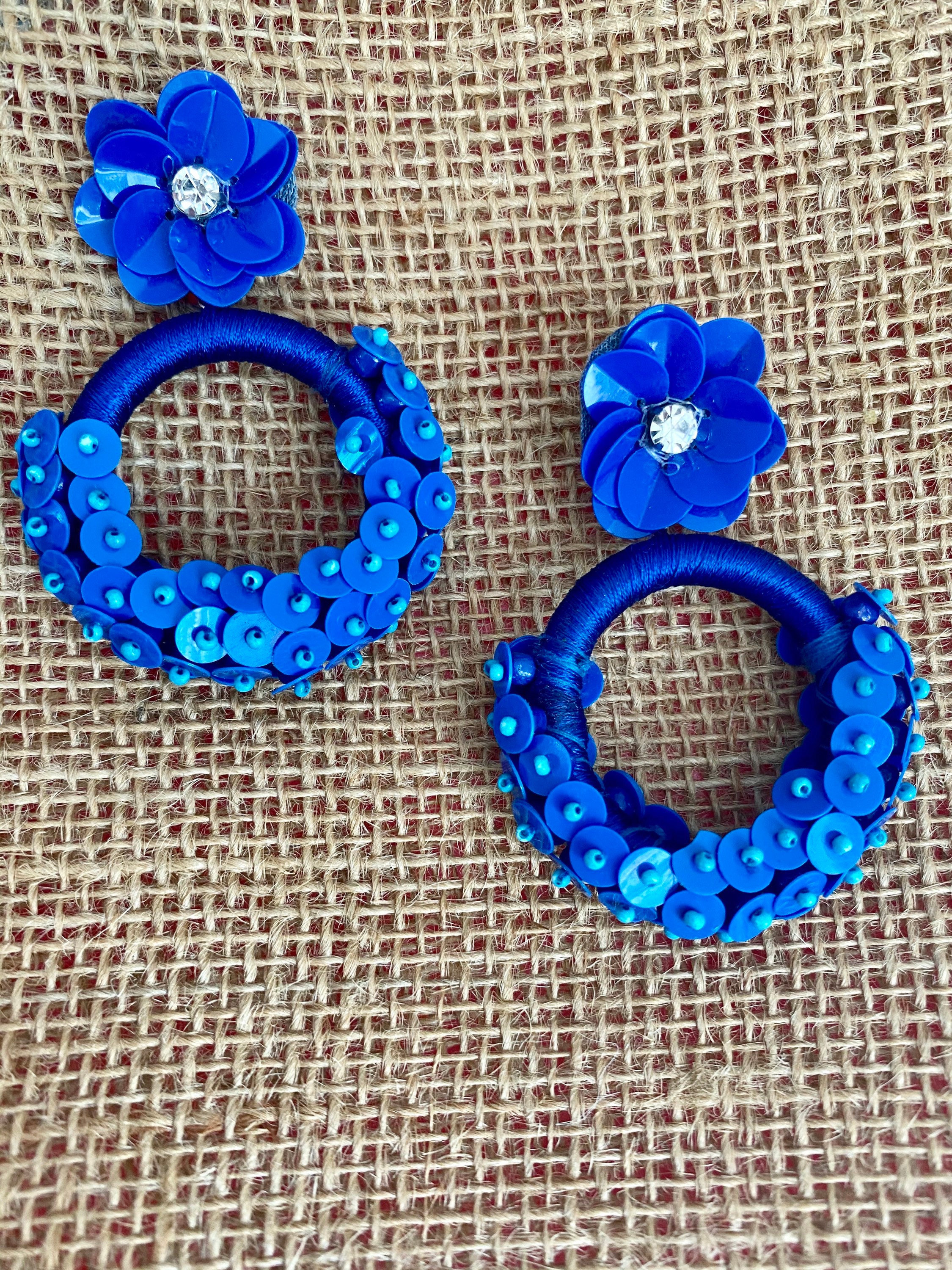 Royal Blue Statement Earrings/oversized Blue Earrings/blue Earrings - Etsy