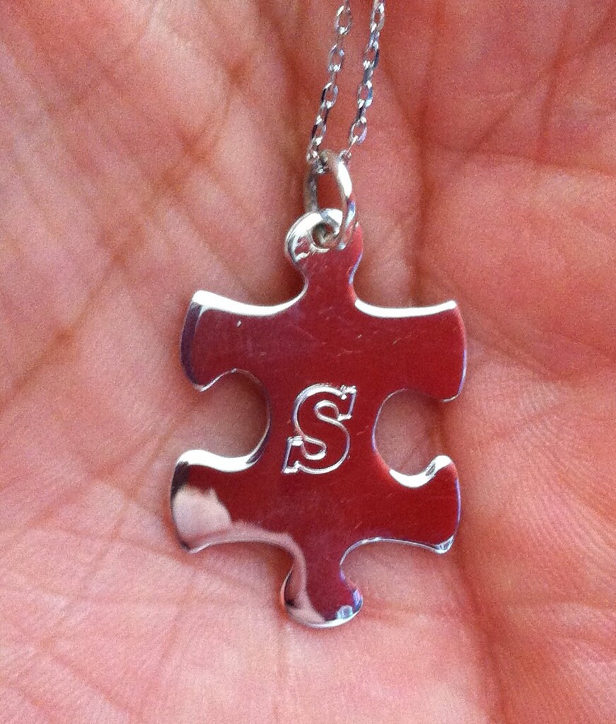 Sterling Silver Puzzle Piece Necklace, One Personalized Bridesmaid ...