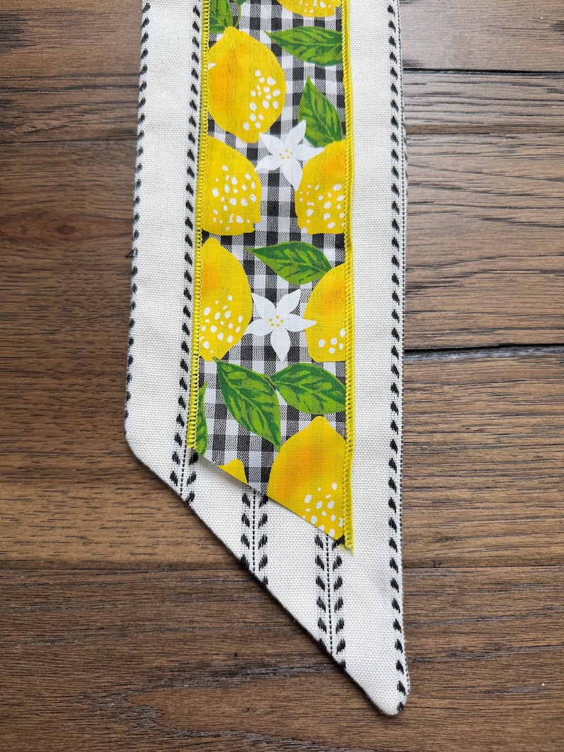 Lemon Wreath Sash Bundle for Front Door | Lemon Ribbon Bow | Summer ...