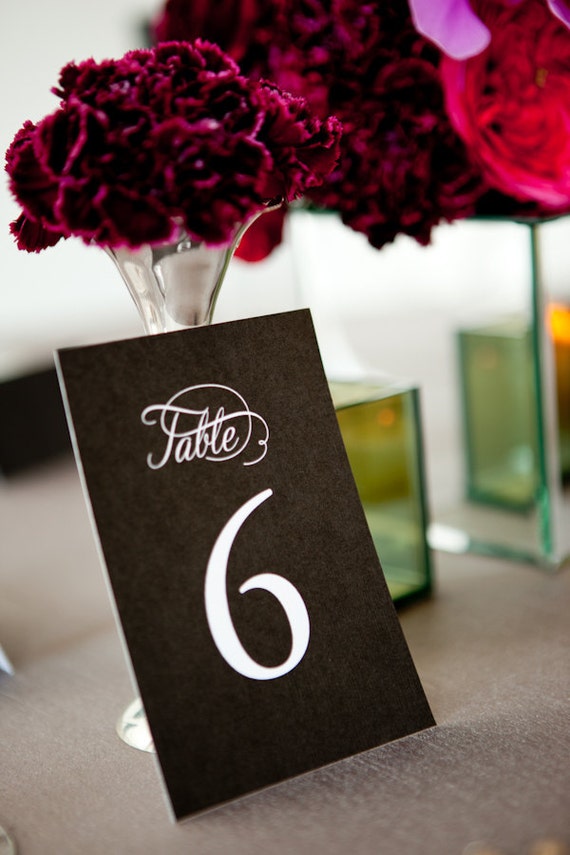Items similar to Printable Table Numbers -- Simple, Elegant Calligraphy ...