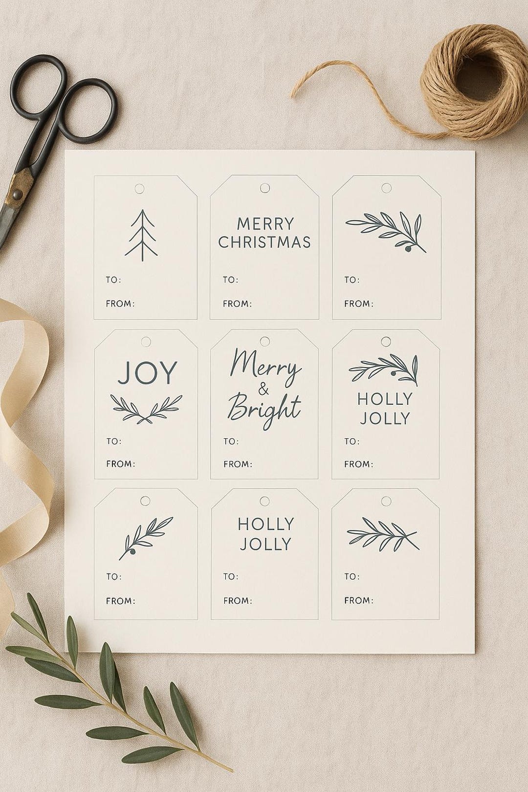 Editable Christmas Gift Tags Printable | Minimal Holiday Gift Tags ...