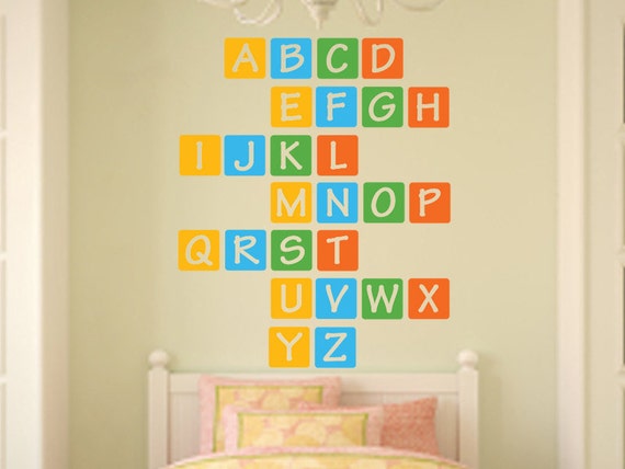 Items similar to Alphabet Decal - ABC Decal Set - 26 Alphabet Wall ...