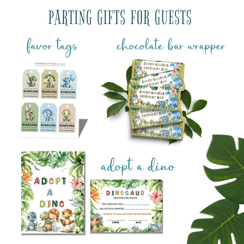 Dinosaur Party Printable Pack, 10-piece Coordinating Set (digital ...