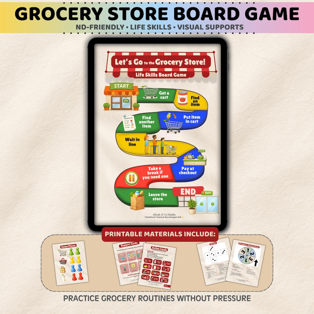 Grocery Store Board Game | Life Skills, Autism & Special Education ...