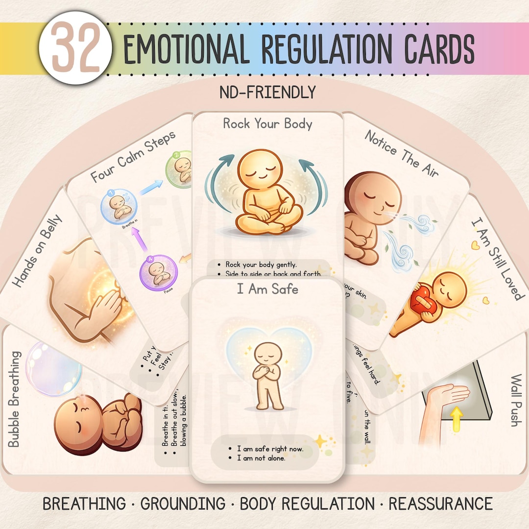 Emotional Regulation Cards for Kids | Nd-friendly Calming Tools ...