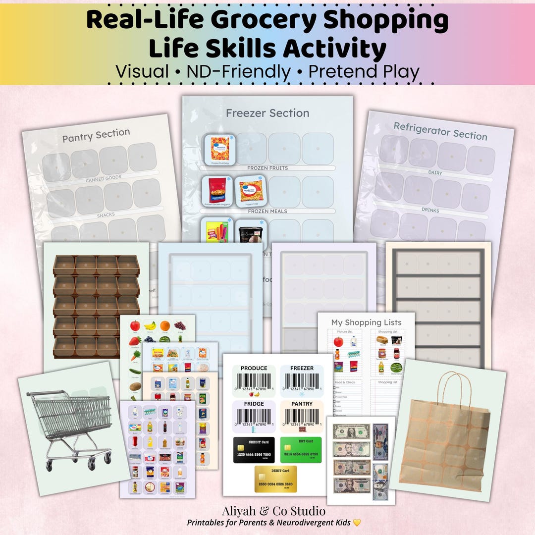 Grocery Store Life Skills Printable for Kids | Neurodivergent & Special ...