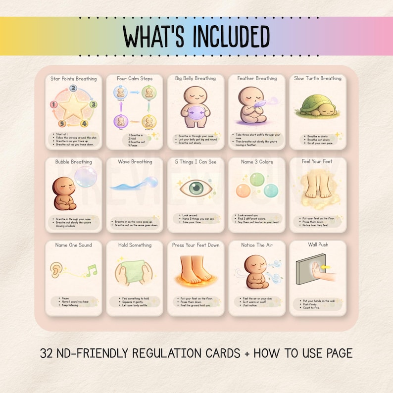 Emotional Regulation Cards for Kids | Nd-friendly Calming Tools ...