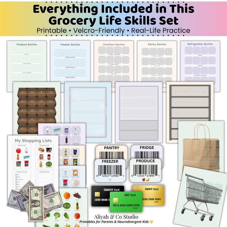 Grocery Store Life Skills Printable for Kids | Neurodivergent & Special ...