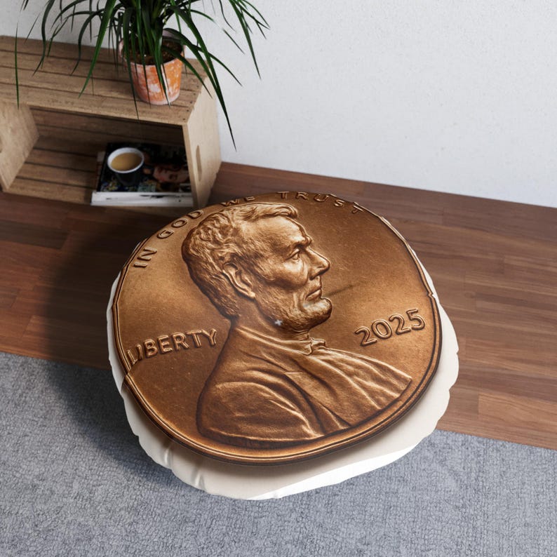 Lincoln Penny Round Tufted Floor Pillow - Etsy