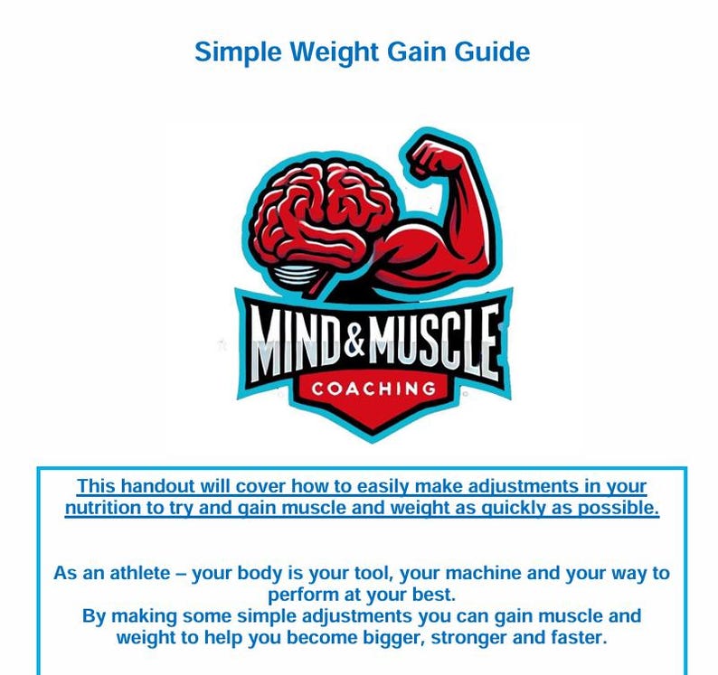 Simple Weight Gain Guide - Etsy