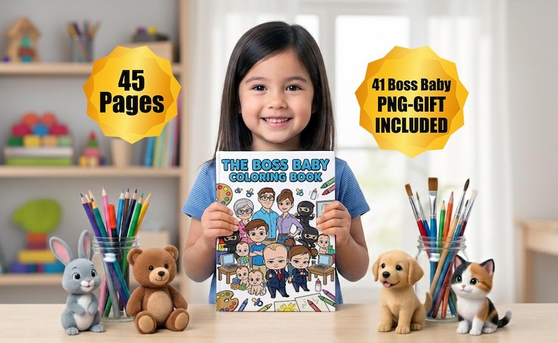 The Boss Baby Coloring Book | 45 Pages, PNG Images (digital Download ...