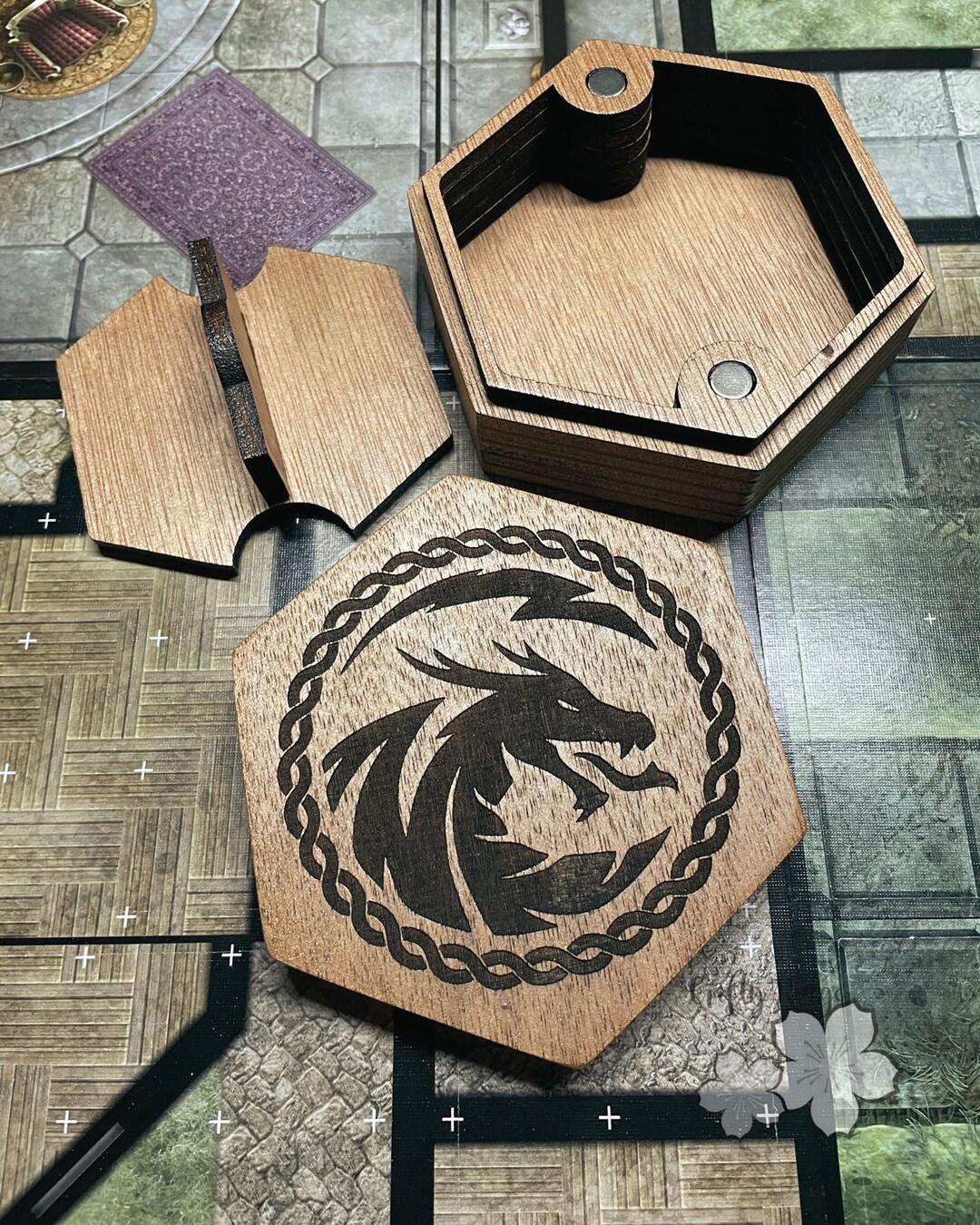 Dice Box Dragon Box Wooden Dice Box Stash Box - Etsy