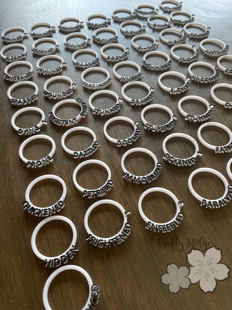 3D Printed Pathfinder Condition Rings: TTG Tokens - Etsy